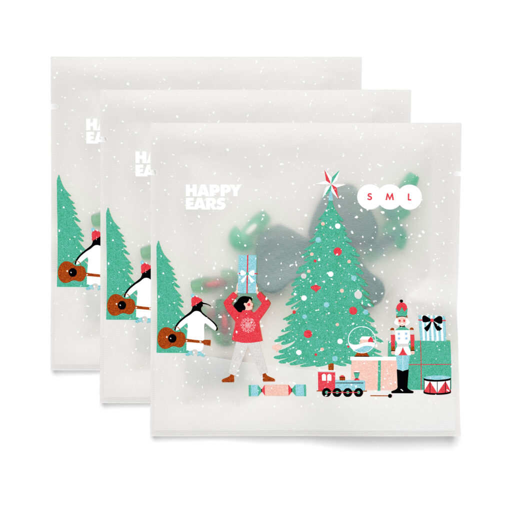 Happy Ears eco-friendly earplugs made of ocean plastics.